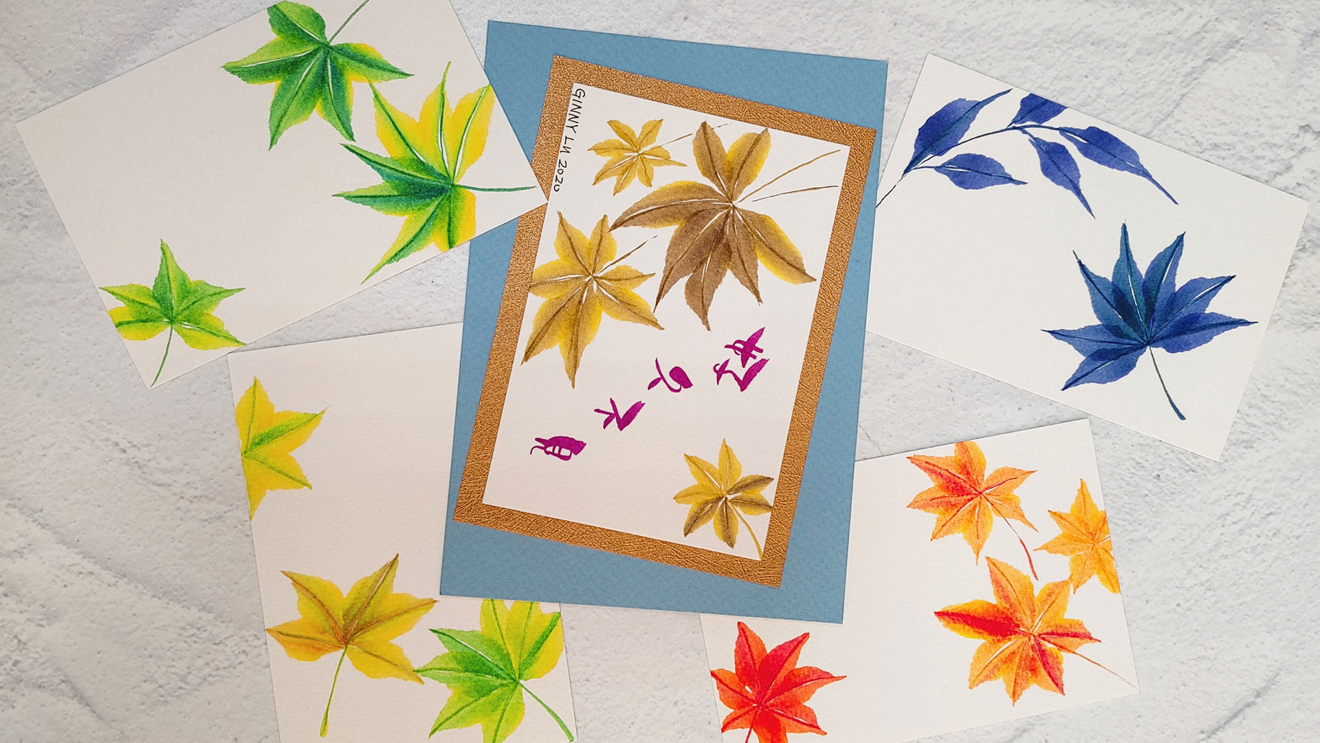 混色楓中奇緣卡片創作 | OMIA PLUS 影音學習